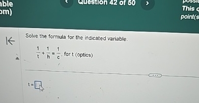 Solved Solve the formula for the indicated | Chegg.com