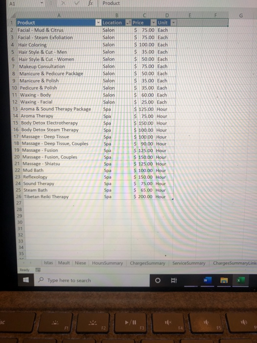 Grader - Instructions Excel 2019 Project | Chegg.com
