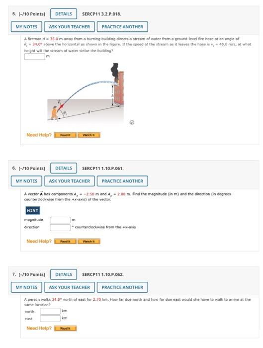 Solved 5. [-/10 Points) DETAILS SERCP113.2.P.018 MY NOTES | Chegg.com