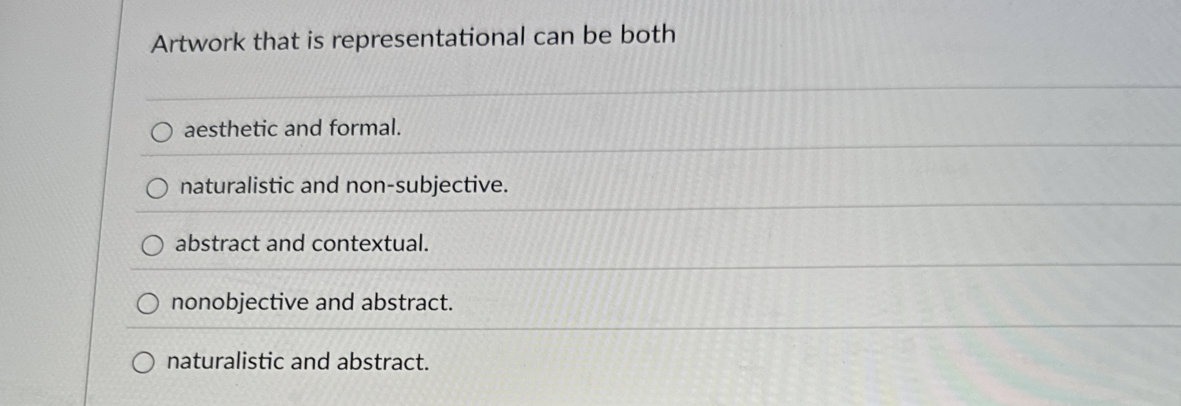 Solved Artwork that is representational can be bothaesthetic | Chegg.com