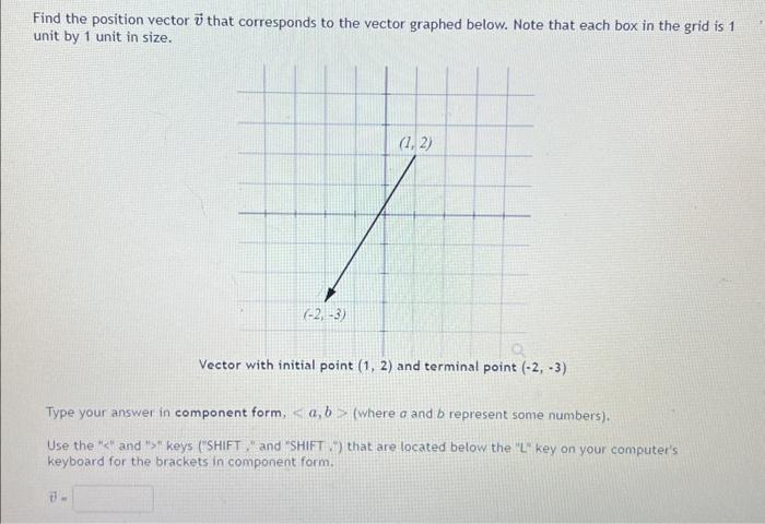 Solved Find the position vector v that corresponds to the | Chegg.com