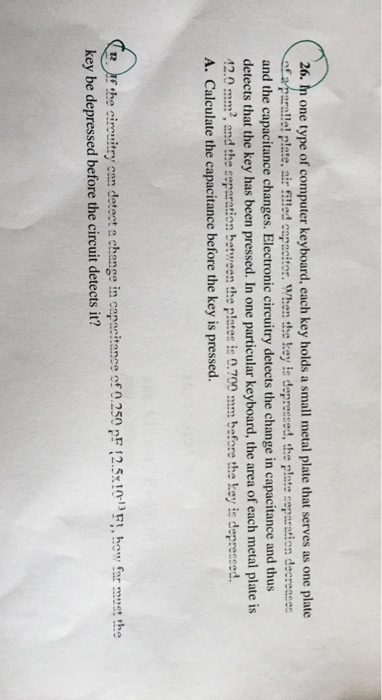 Solved 26. In one type of computer keyboard, each key holds | Chegg.com