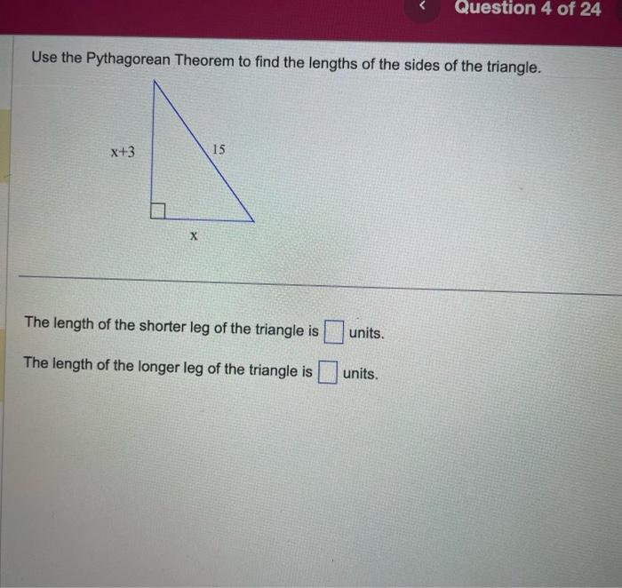Solved Use the Pythagorean Theorem to find the lengths of | Chegg.com