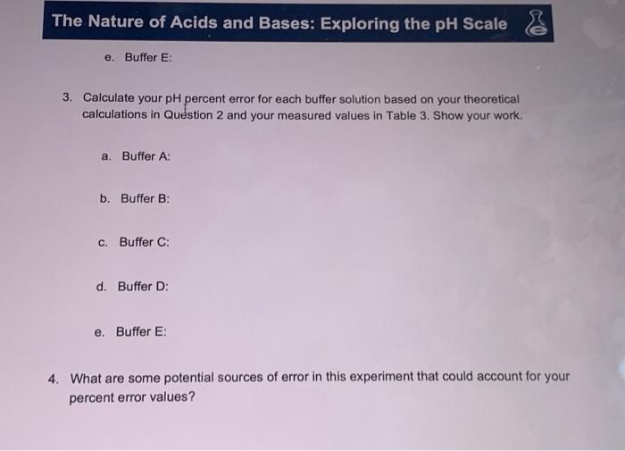 3. Calculate your pH percent error for each buffer | Chegg.com