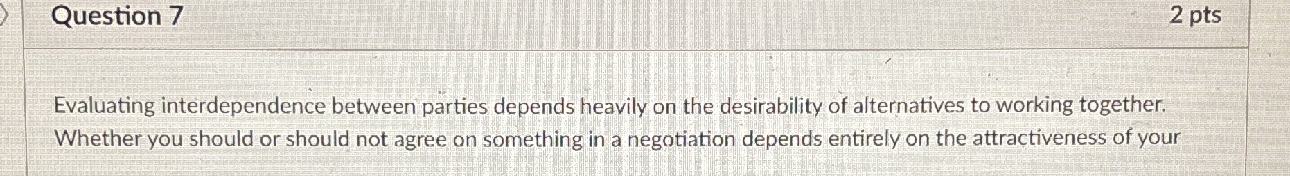 Solved Question 72 ﻿ptsEvaluating interdependence between | Chegg.com