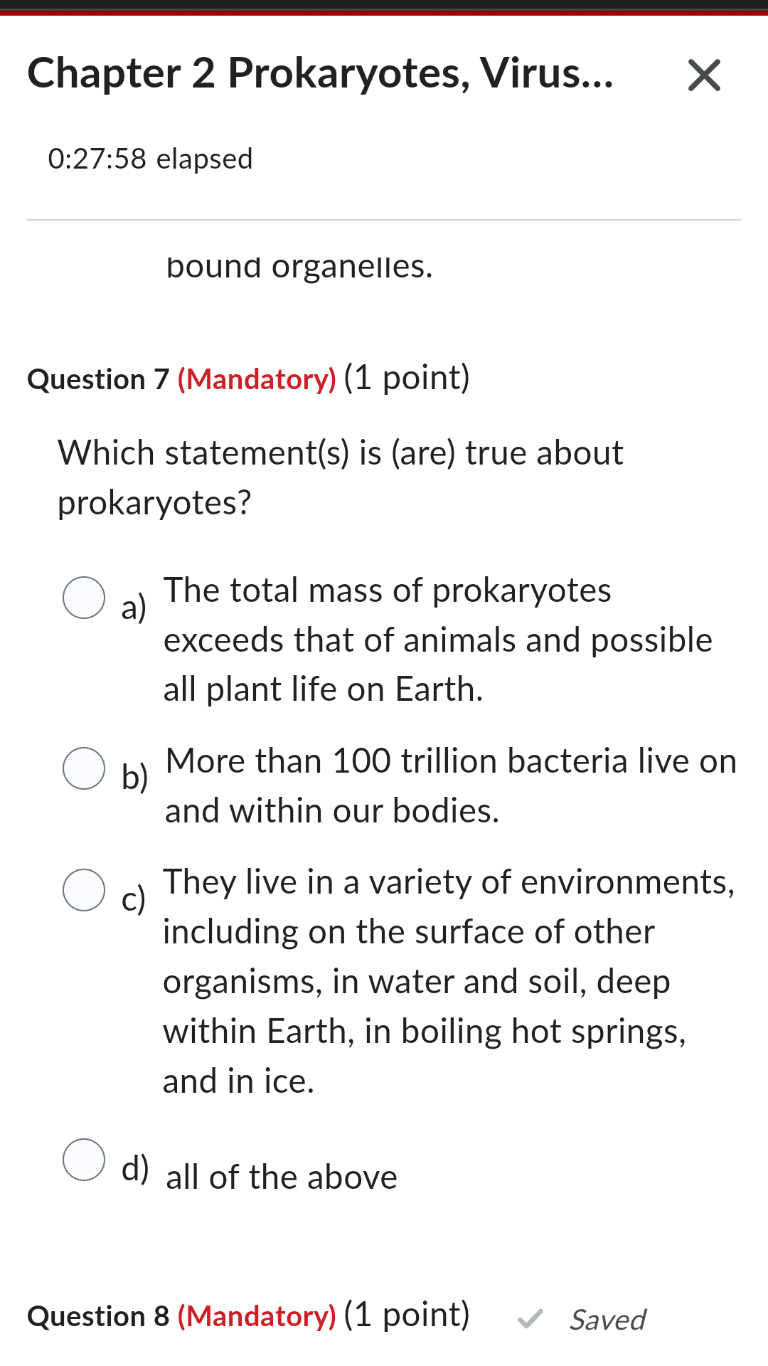 Solved Question 7 (Mandatory) (1 point) Which statement(s) | Chegg.com