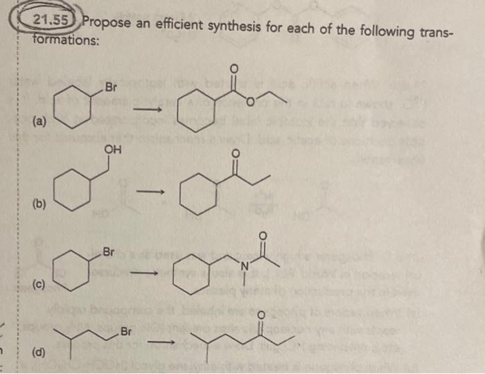 Solved 21.55) Propose an efficient synthesis for each of the | Chegg.com