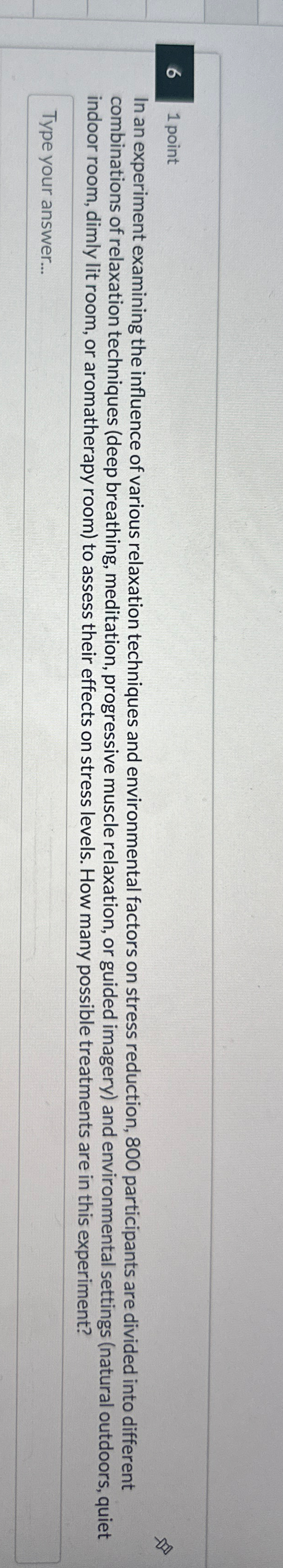 Solved 6 1 ﻿pointIn an experiment examining the influence of | Chegg.com