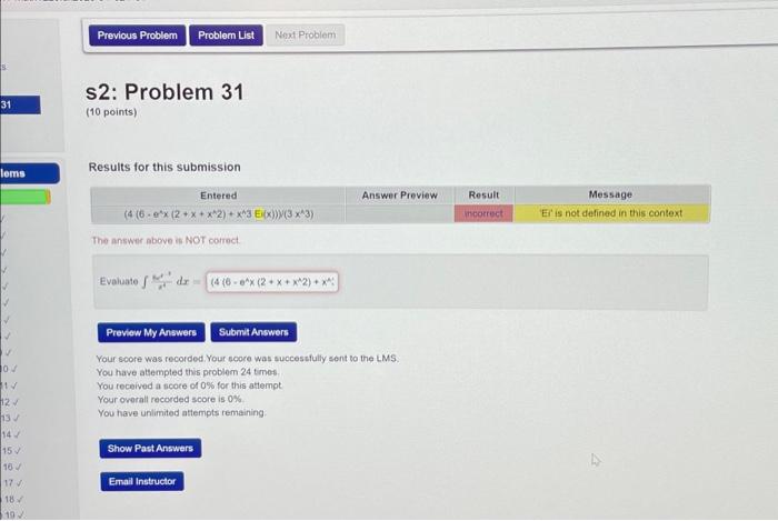 Solved s2: Problem 31 (10 points) Results for this | Chegg.com