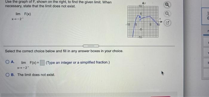 Solved Use the graph of F, shown on the right, to find the | Chegg.com