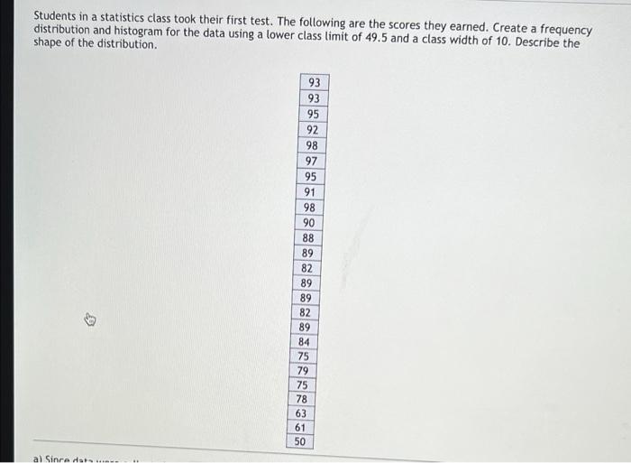 Solved data were collected for 1, or 2 or 3 or 6 or 25 | Chegg.com