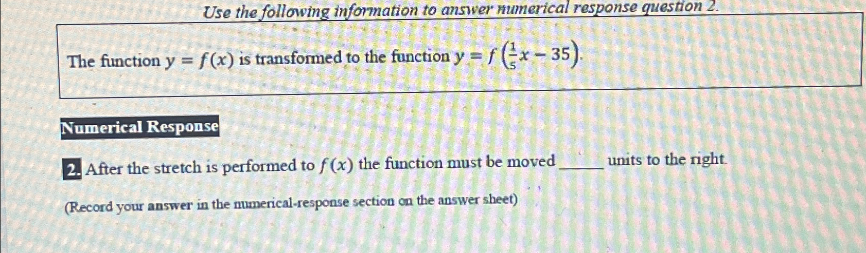 Solved Use the following information to answer numerical | Chegg.com