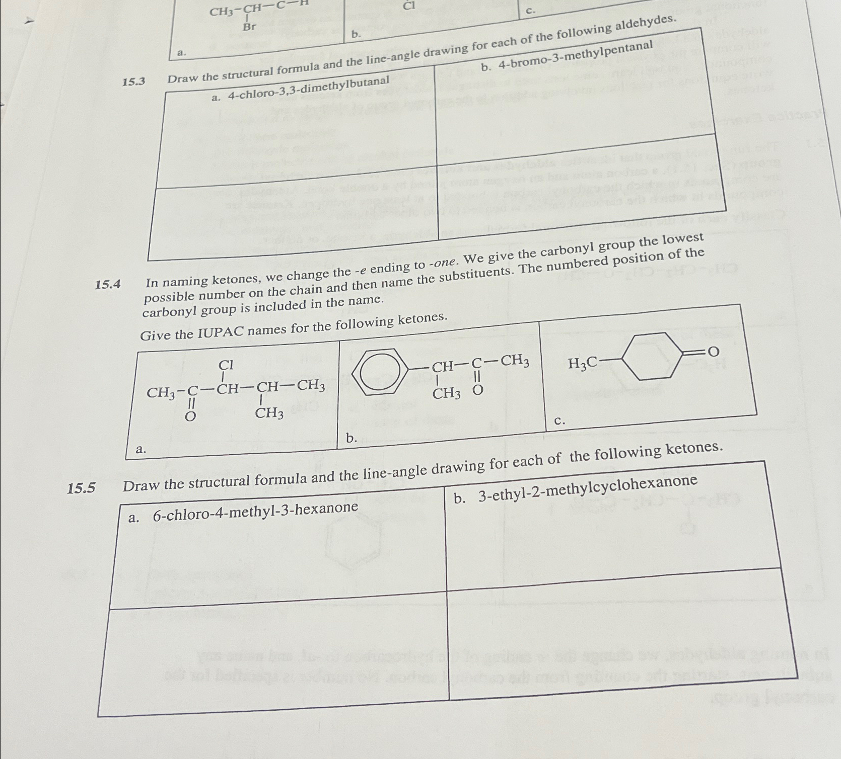 Solved c.b.a. 4-chloro-3,3-dimethylbutanal15.4 ﻿In naming | Chegg.com