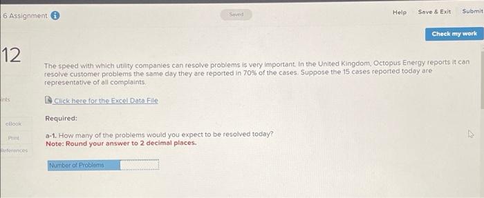 Solved 6 Assignment i 12 ints eBook Print References Click | Chegg.com