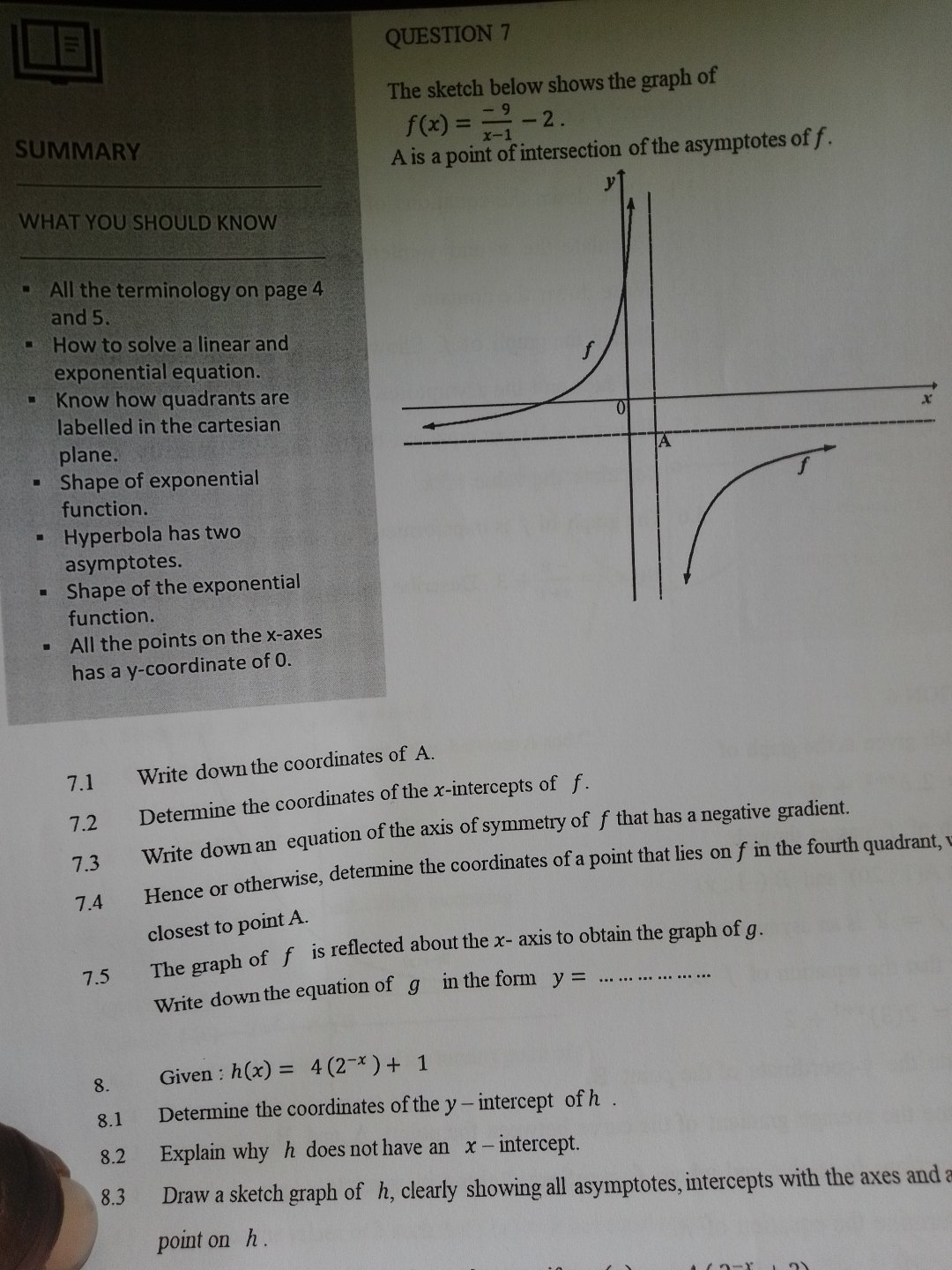 Solved QUESTION 7The sketch below shows the graph | Chegg.com