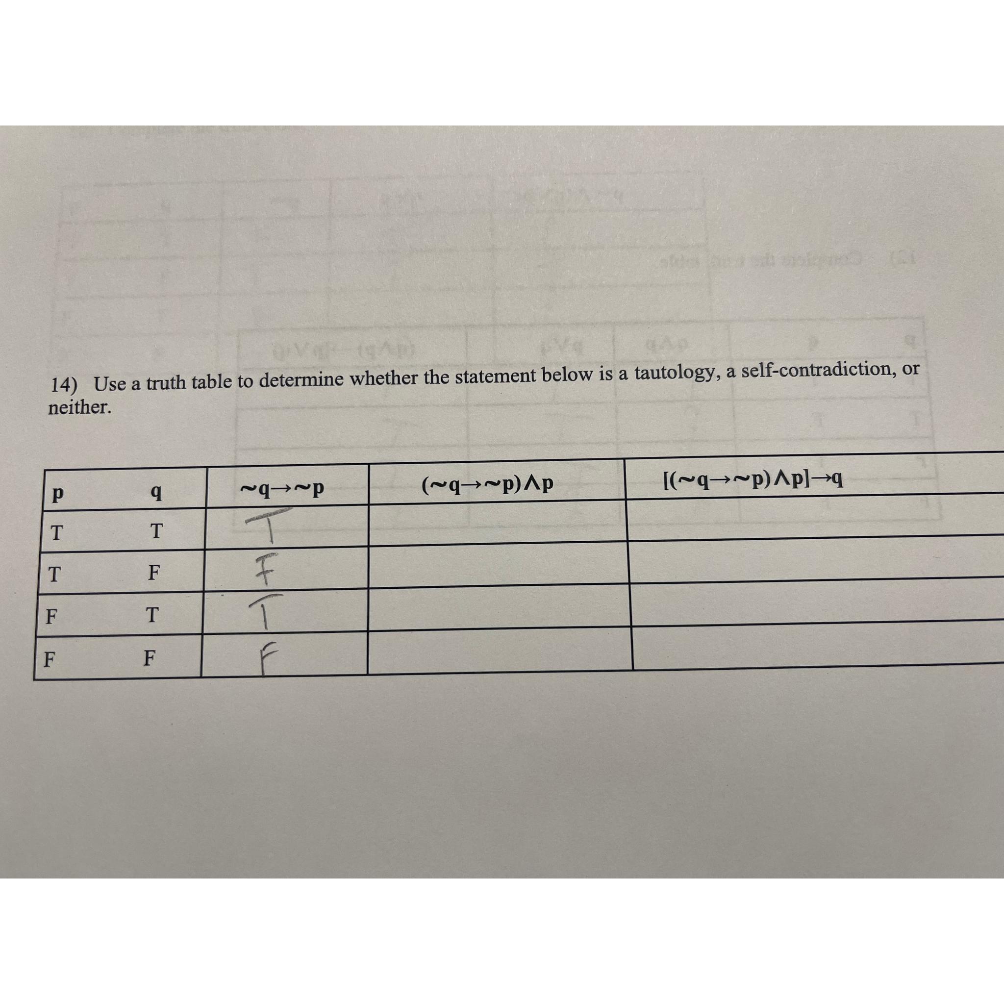 Solved Use a truth table to determine whether the statement | Chegg.com