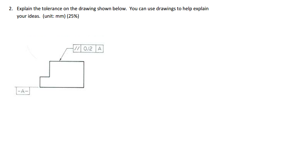 Solved Explain the tolerances on the drawing shown below. | Chegg.com