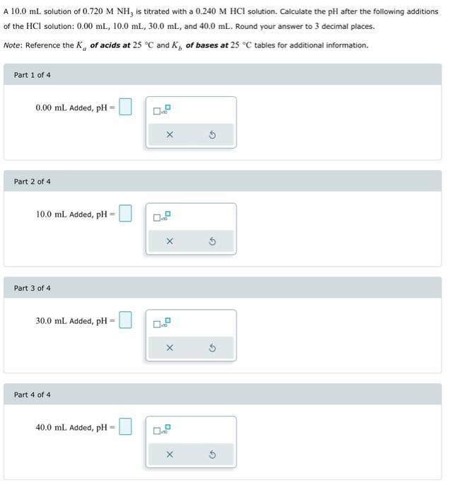 Solved 6B. Calculate the pH for all parts of the following | Chegg.com