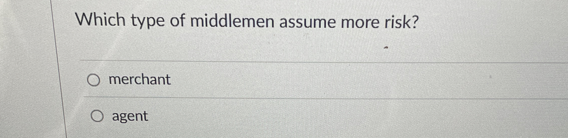 Solved Which type of middlemen assume more | Chegg.com