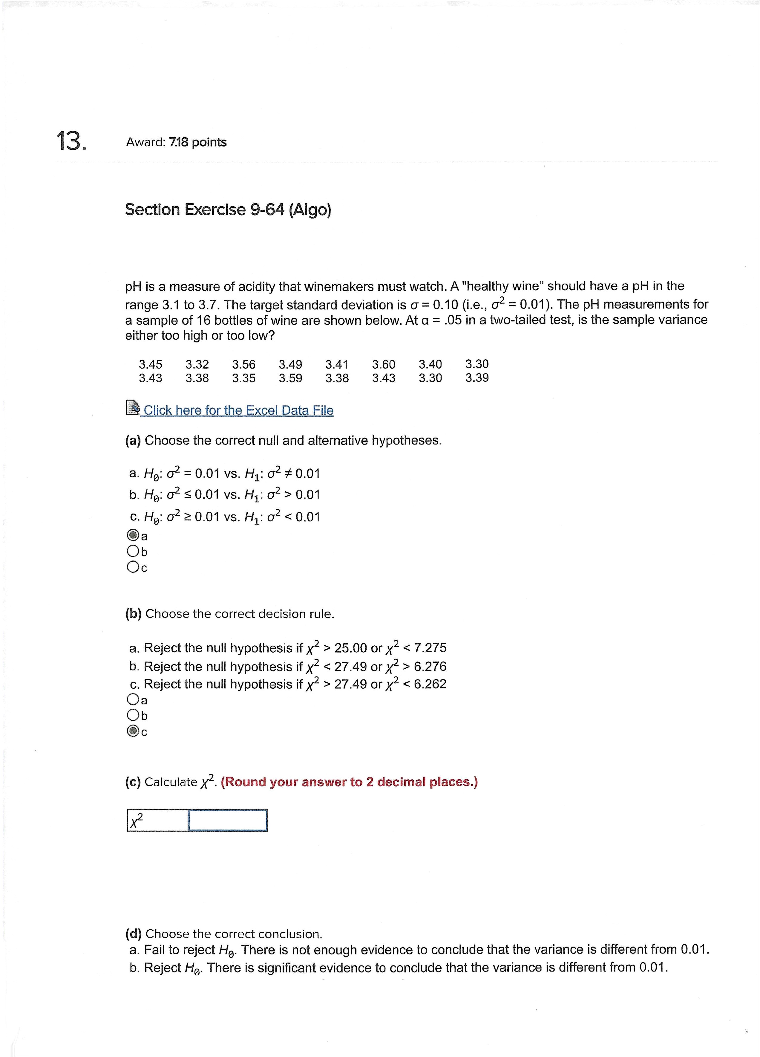 Solved Section Exercise 9-64 (Algo)pH ﻿is a measure of | Chegg.com