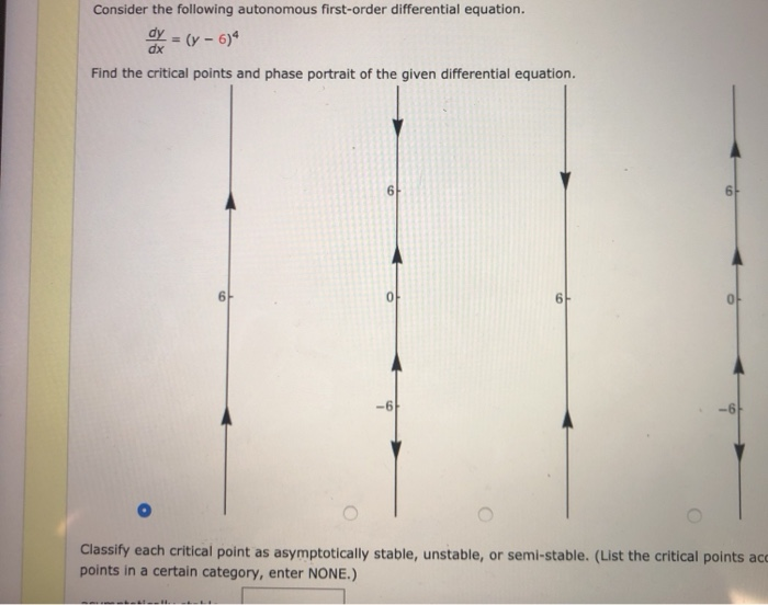 Solved Consider the following autonomous first-order | Chegg.com