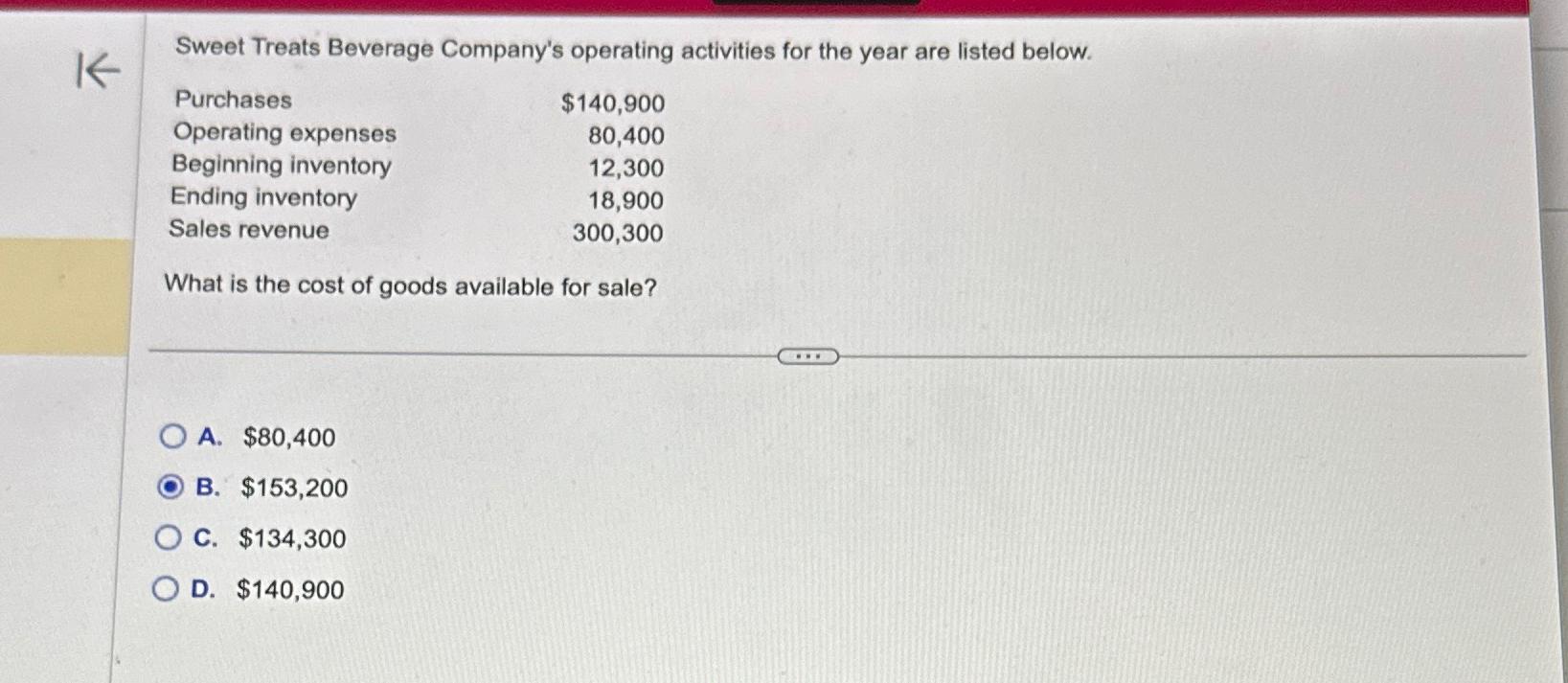 Solved Sweet Treats Beverage Company's operating activities | Chegg.com