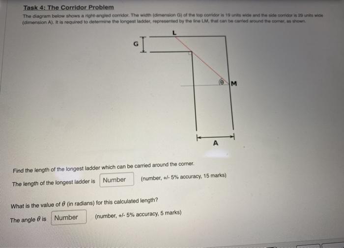 Solved Task 4: The Corridor Problem The diagram below shows | Chegg.com