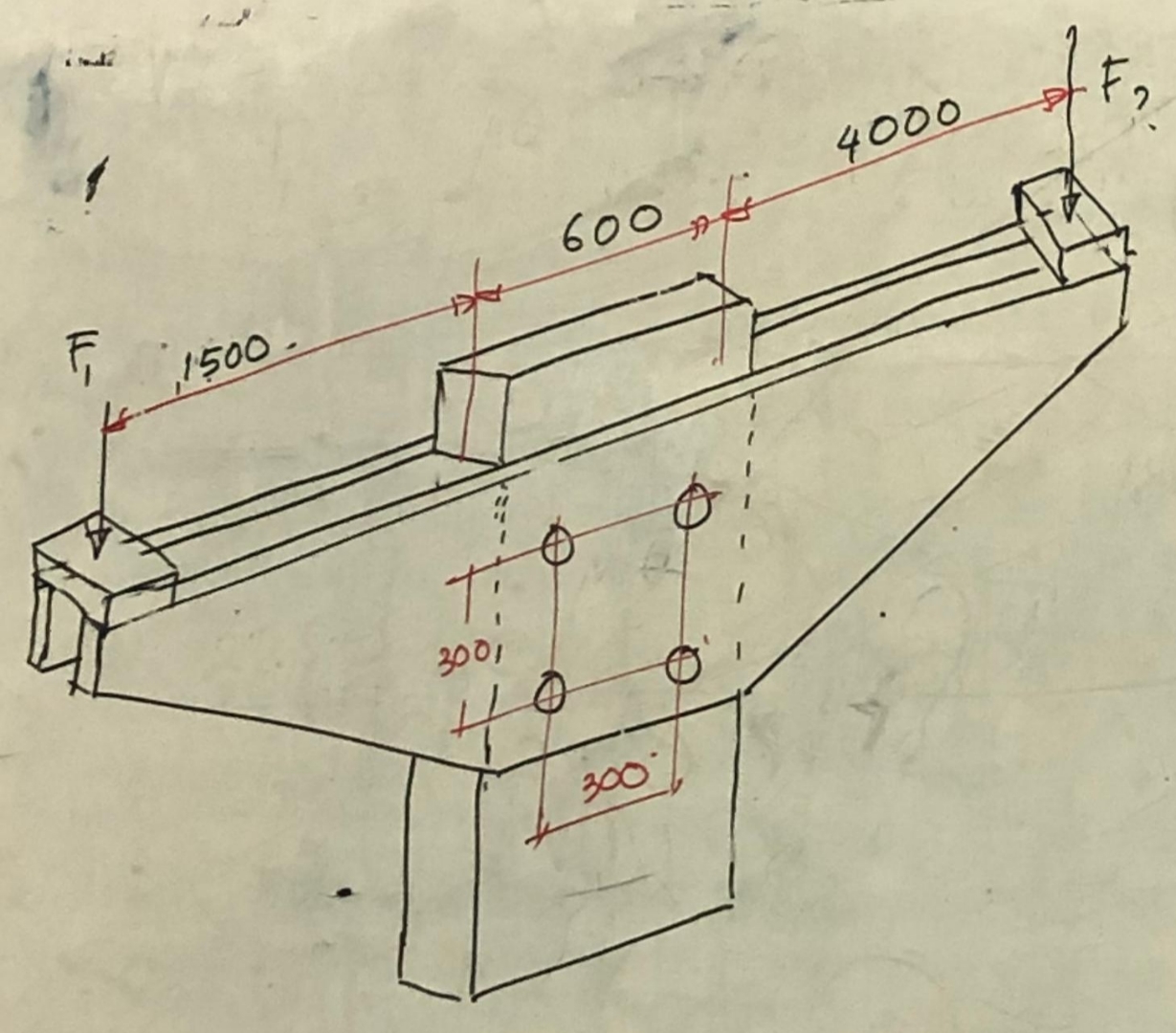Solved connection with rivets as pictured, known: F1 = 100 | Chegg.com