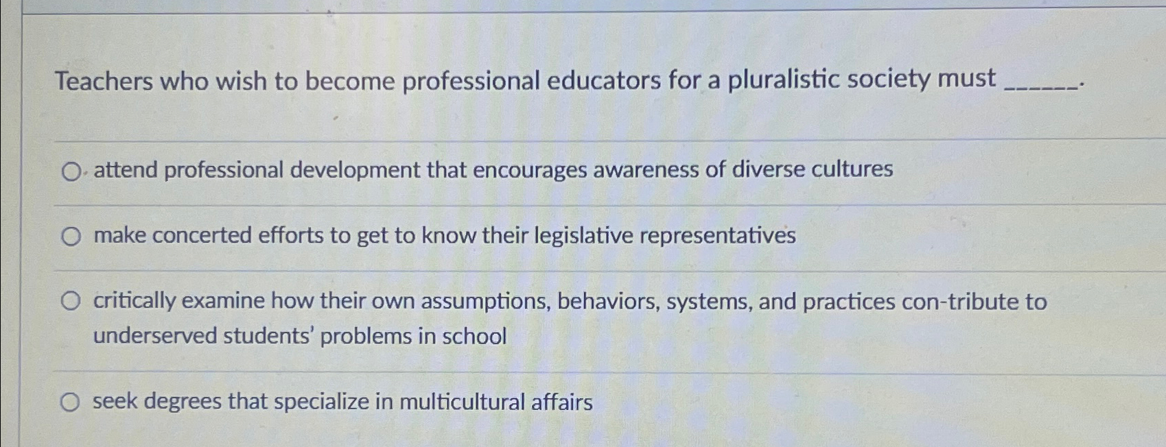 Solved Teachers who wish to become professional educators | Chegg.com