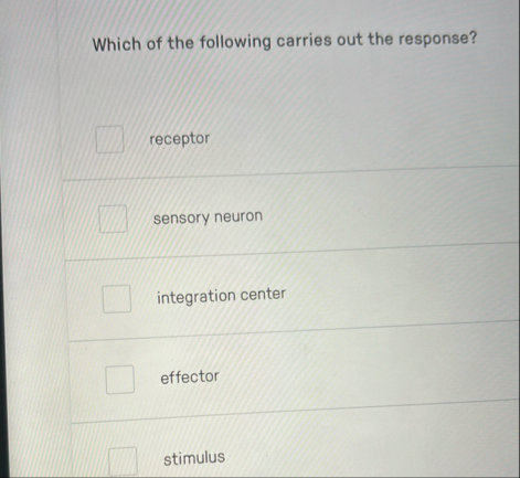 Solved Which of the following carries out the | Chegg.com