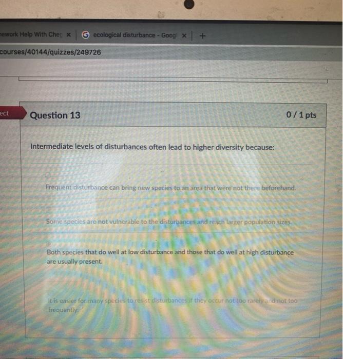 Solved mework Help With Cher X Gecological disturbance - | Chegg.com Solved mework Help With Cher X Gecological disturbance - | Chegg.com