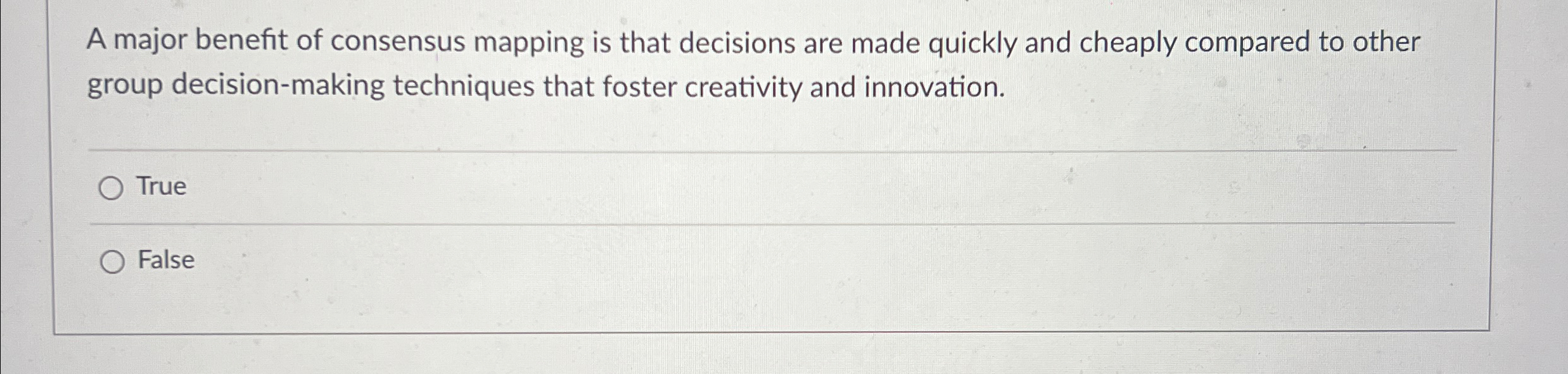 Solved A major benefit of consensus mapping is that | Chegg.com