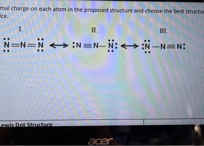 Solved what is the formal charge of each atom in the | Chegg.com