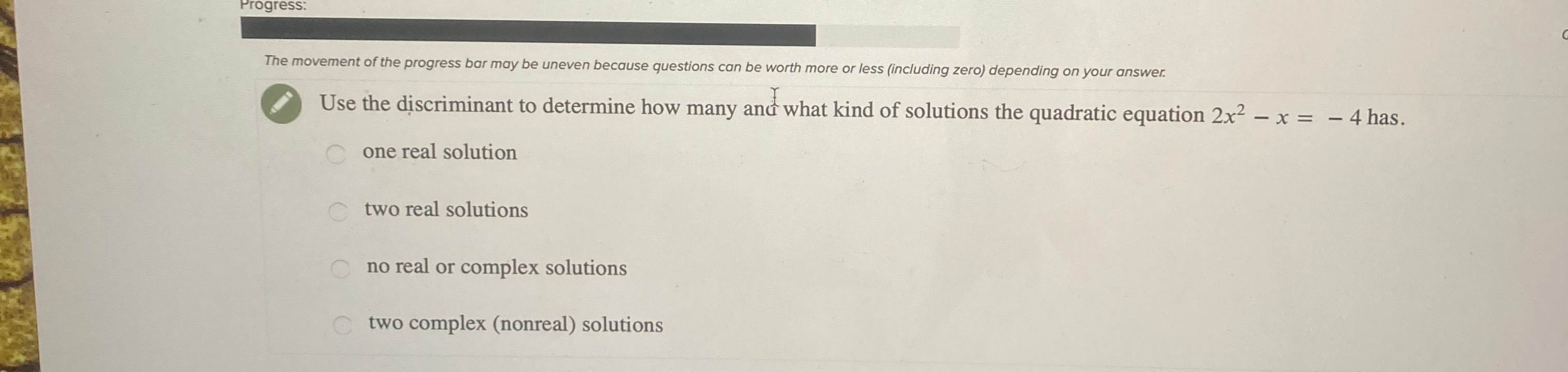 Solved The movement of the progress bar may be uneven | Chegg.com