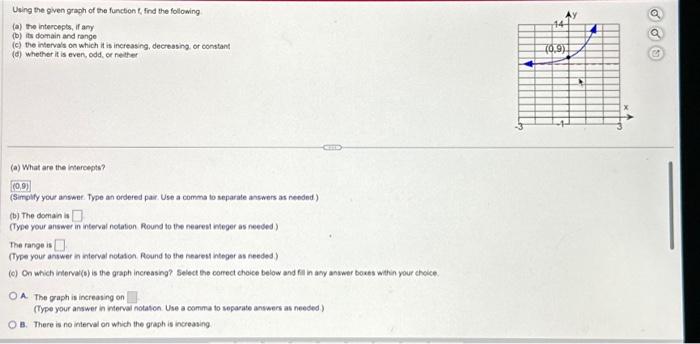 Solved Using the given graph of the function f, find the | Chegg.com