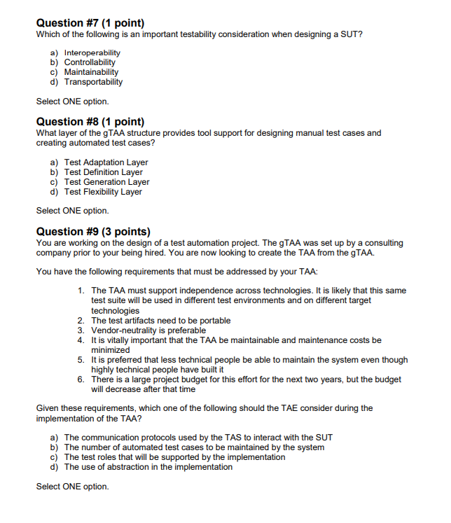 Solved Question #7 (1 ﻿point)Which of the following is an | Chegg.com