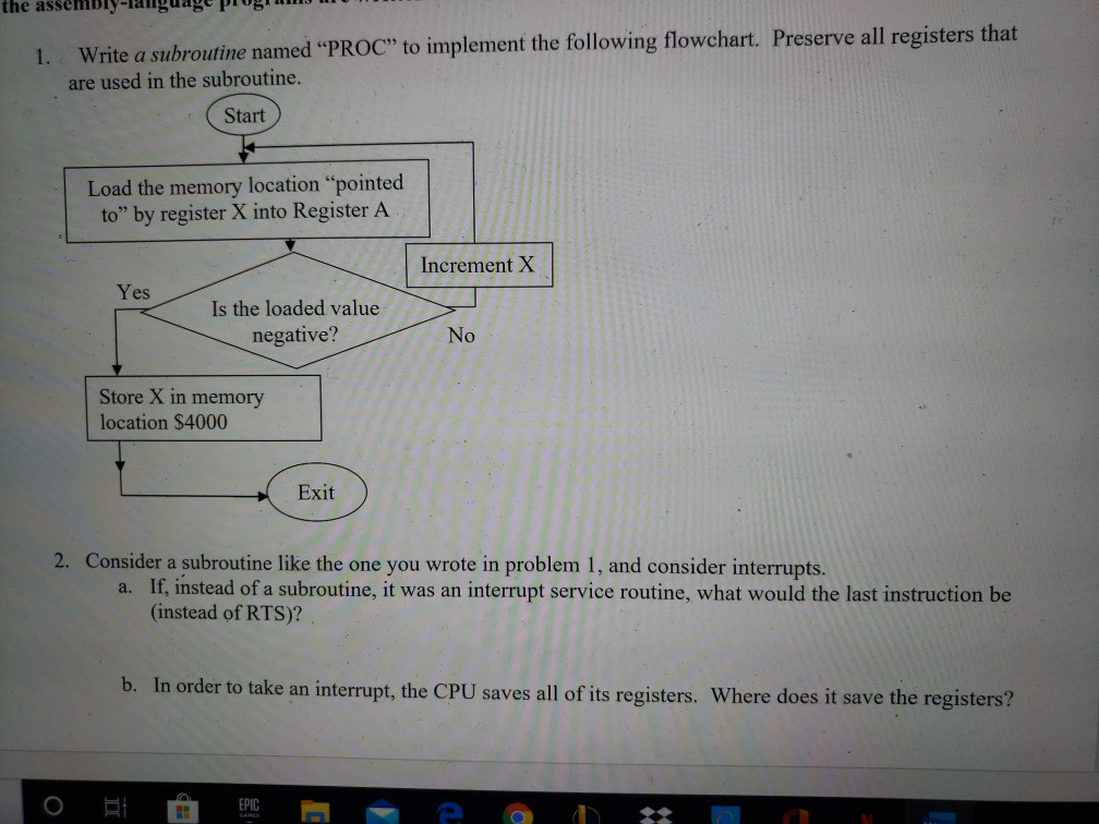 Solved the assemory-language pruge 1. Write a subroutine | Chegg.com
