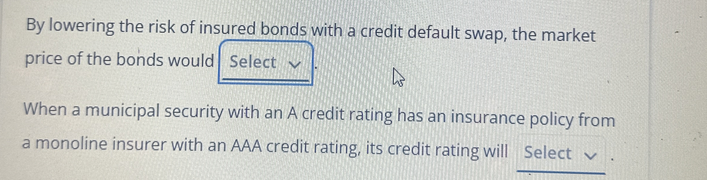 Solved By lowering the risk of insured bonds with a credit | Chegg.com