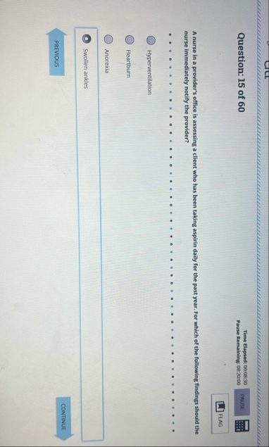 Solved Question: 15 ﻿of 60Time Elapsed: 00-08-30Pause | Chegg.com