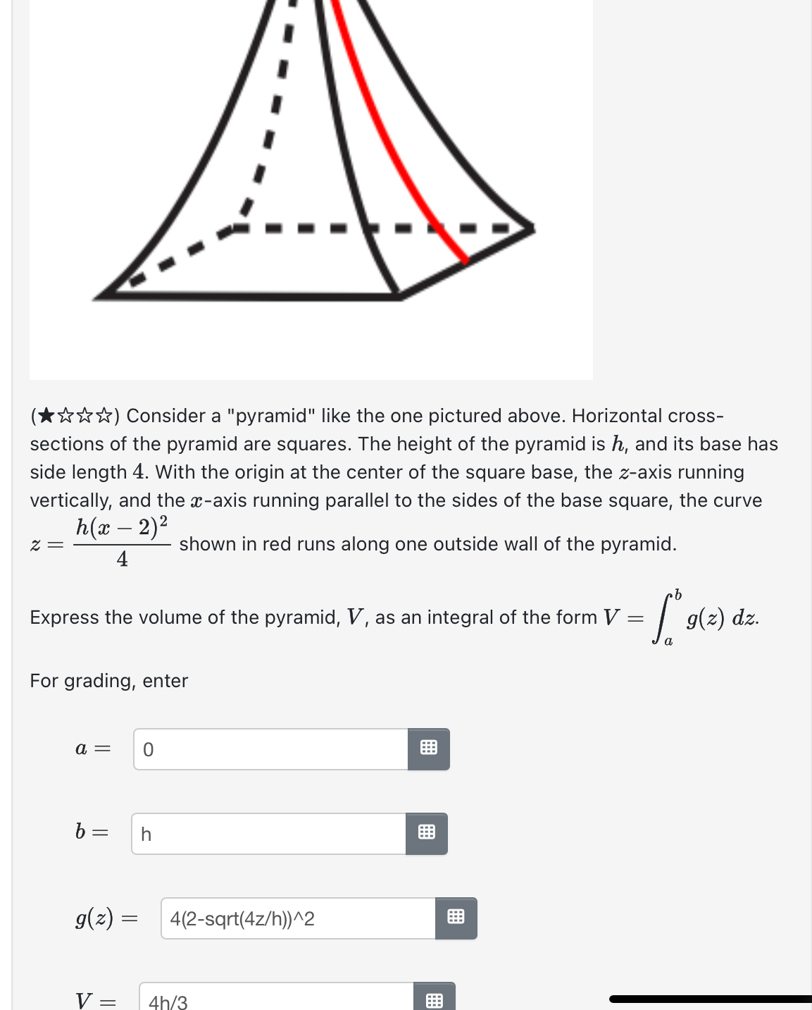 Solved ( ***↶ℏℏ ﻿Consider a "pyramid" like the one pictured | Chegg.com