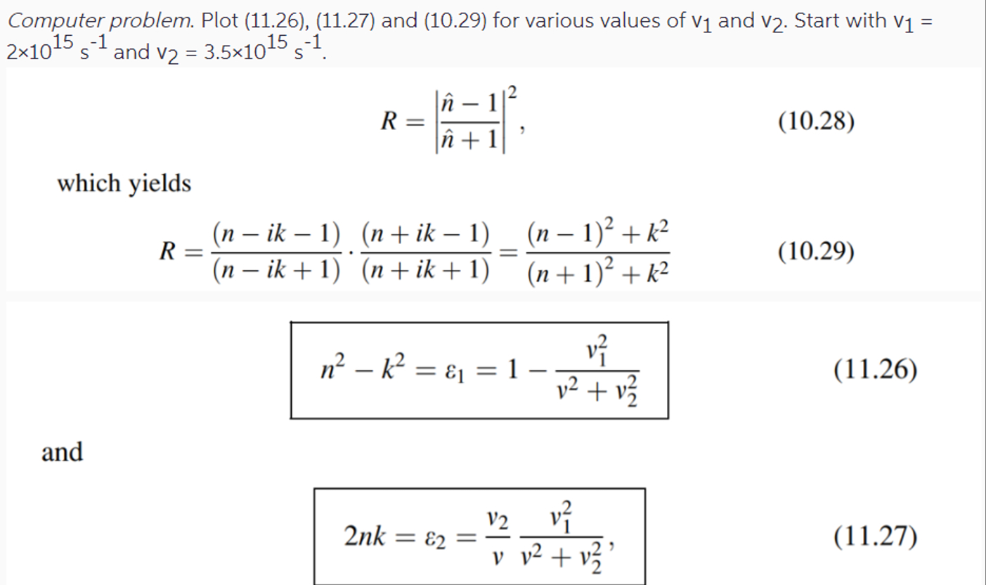 Solved Computer problem. Plot (11.26), (11.27) ﻿and (10.29) | Chegg.com
