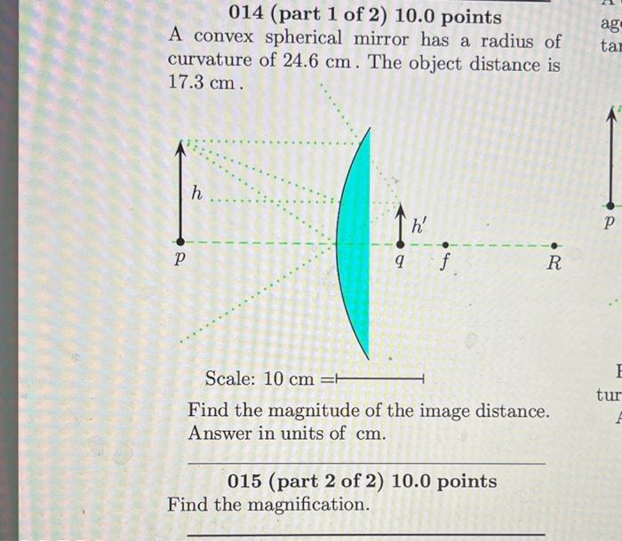 Solved 014 (part 1 of 2) 10.0 points A convex spherical | Chegg.com