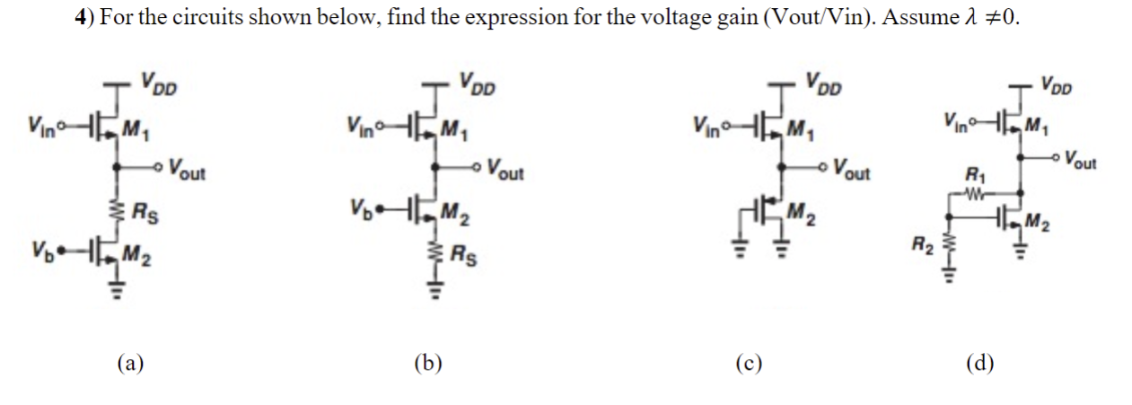 Solved For the circuits shown below, find the expression for | Chegg.com