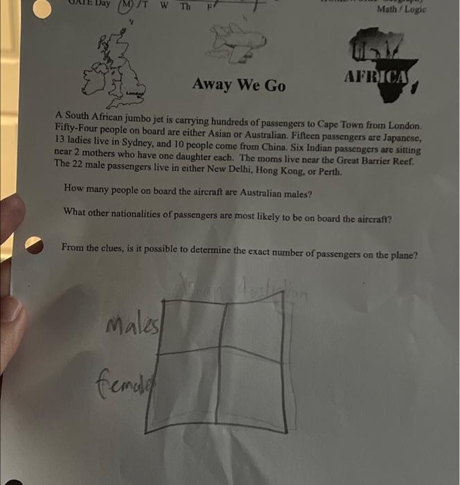 Solved W Th Math / Logic AFRICA Away We Go A South African | Chegg.com