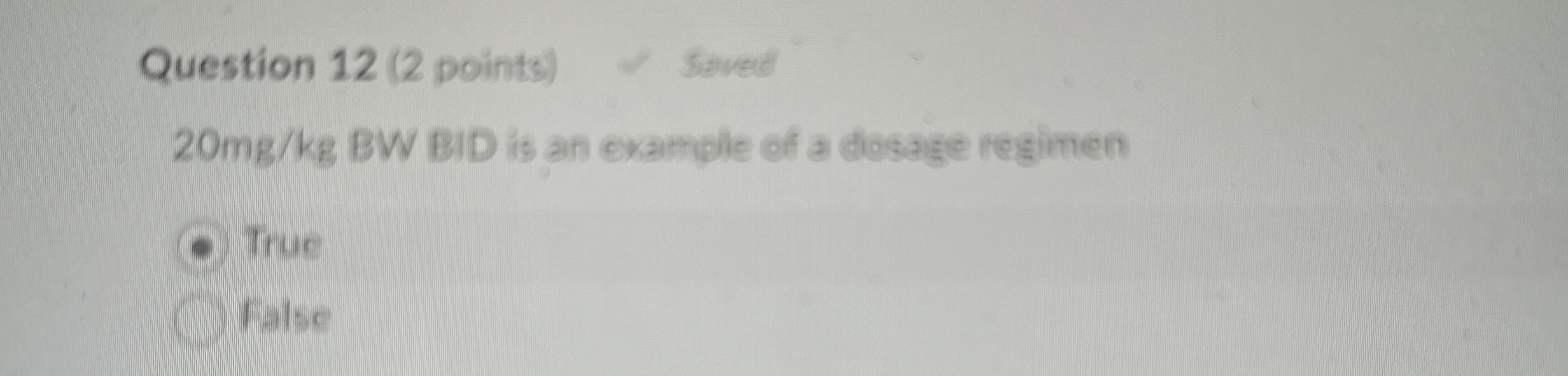 Solved Question 12 (2 ﻿points)20mgkg ﻿BW BID is an example | Chegg.com
