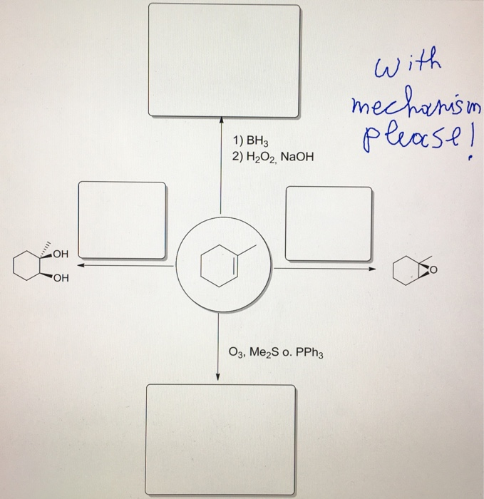 Solved with mechanism please! 1) BH3 2) H2O2, NaOH OH "OH | Chegg.com