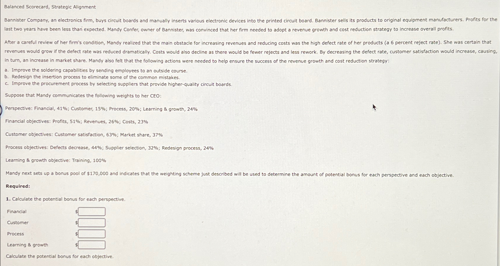 Solved Balanced Scorecard, Strategic Alignment in turn, an | Chegg.com