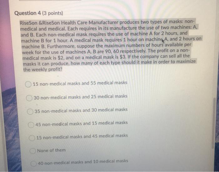 Solved Question 4 (3 points) RiseSon &RiseSon Health Care | Chegg.com