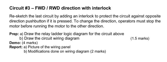 Solved Circuit \#2 - Basic FWD / RWD direction circuit | Chegg.com