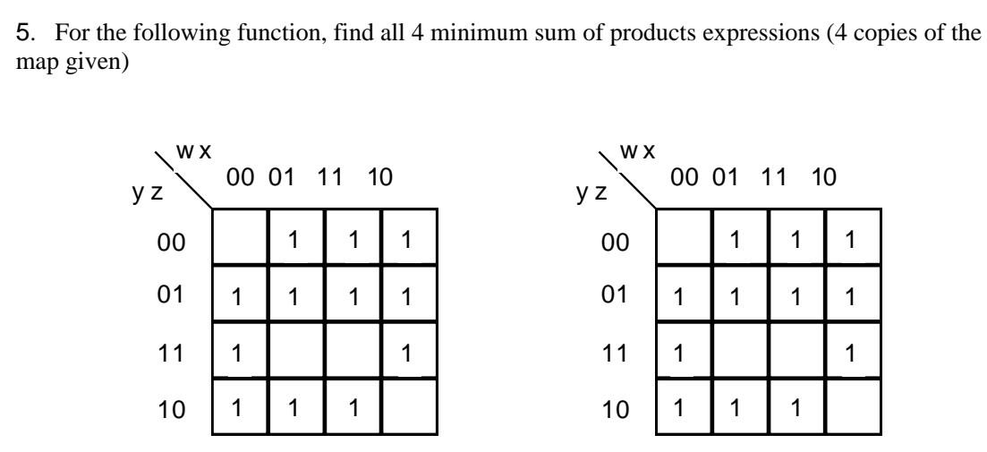 Solved 5 For The Following Function Find All 4 Minimum Sum